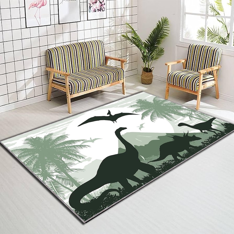 Dinosaur Rug, Trex Rug, Kids Decor Rug, Personalised Nursery, Kids ...