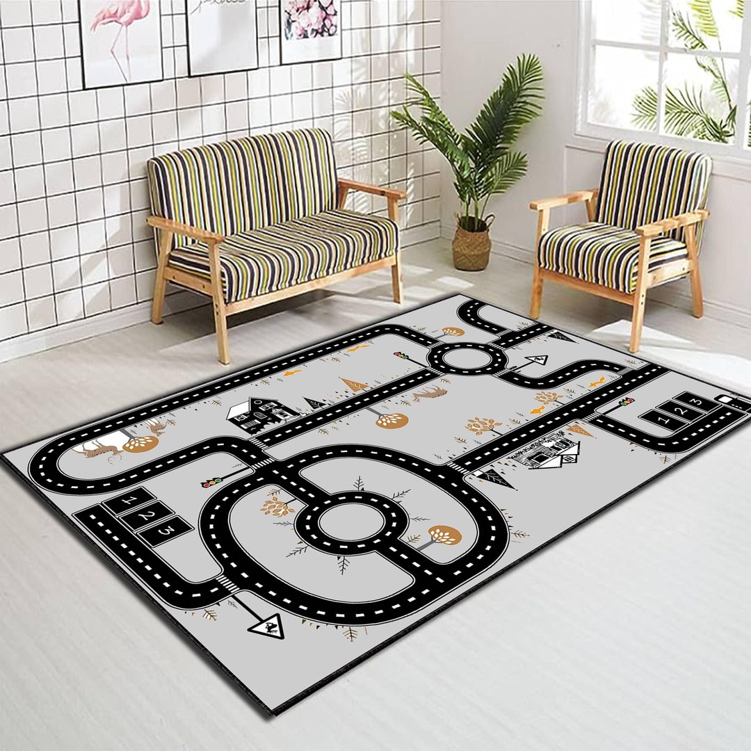 Kid City Map Traffic Rug, City Road Children Friendly Carpet, Traffic ...