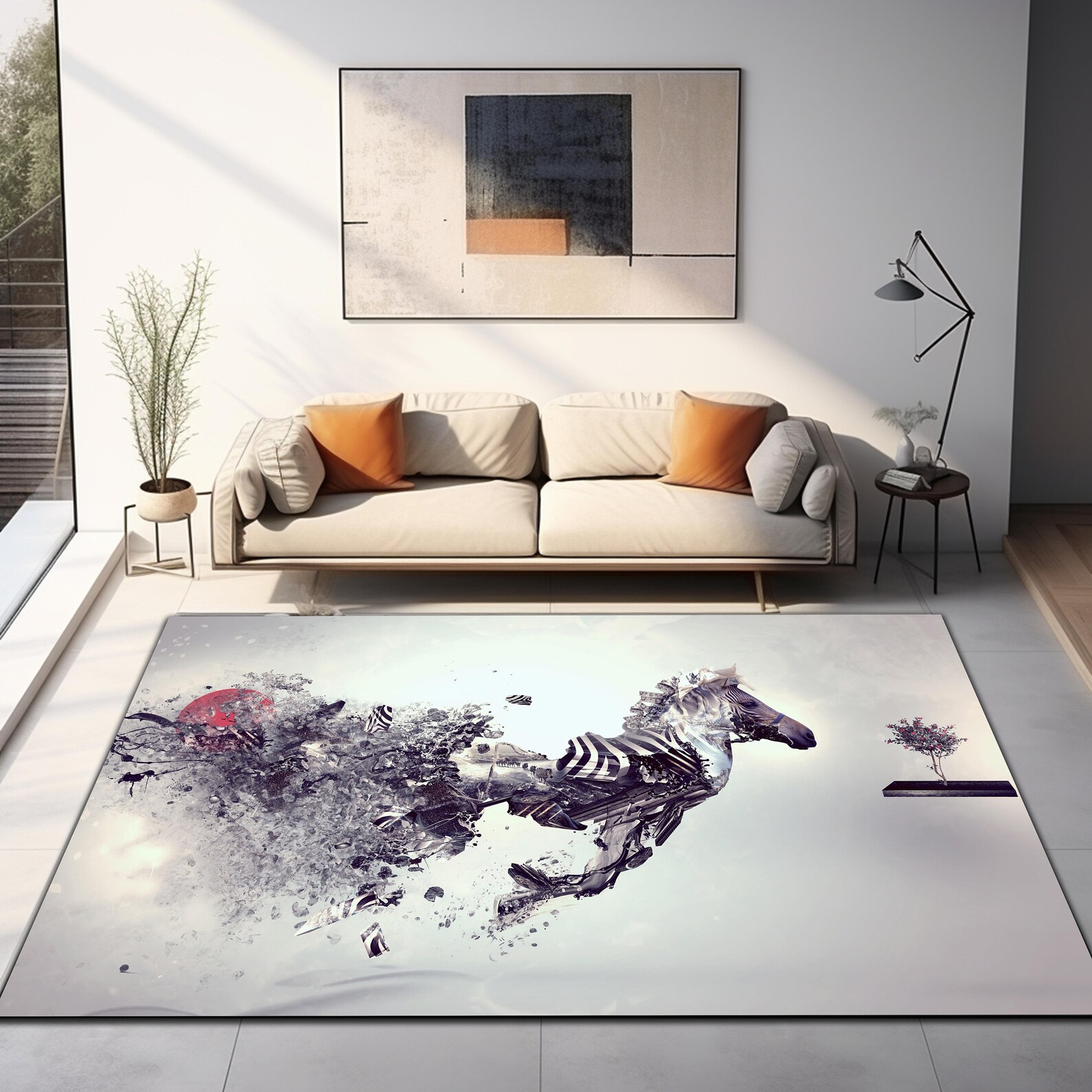 Horse Pattern Rug, Horse Rug, Animal Rug, Colorful Rug, Home Decor ...