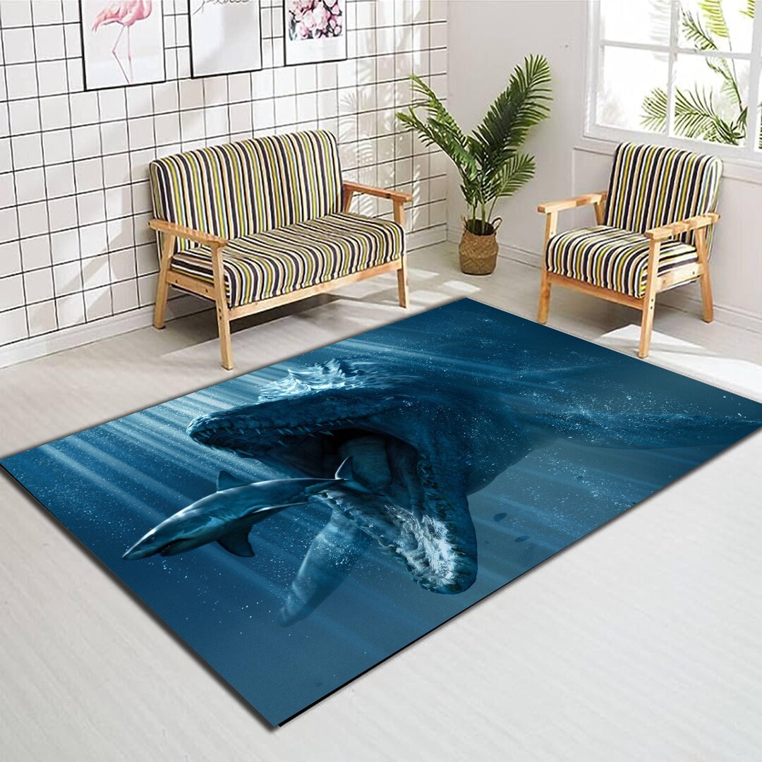 Shark Rug, Custom Rug, Blue Rug, Playroom Rug, Kids Room Decor, Popular ...