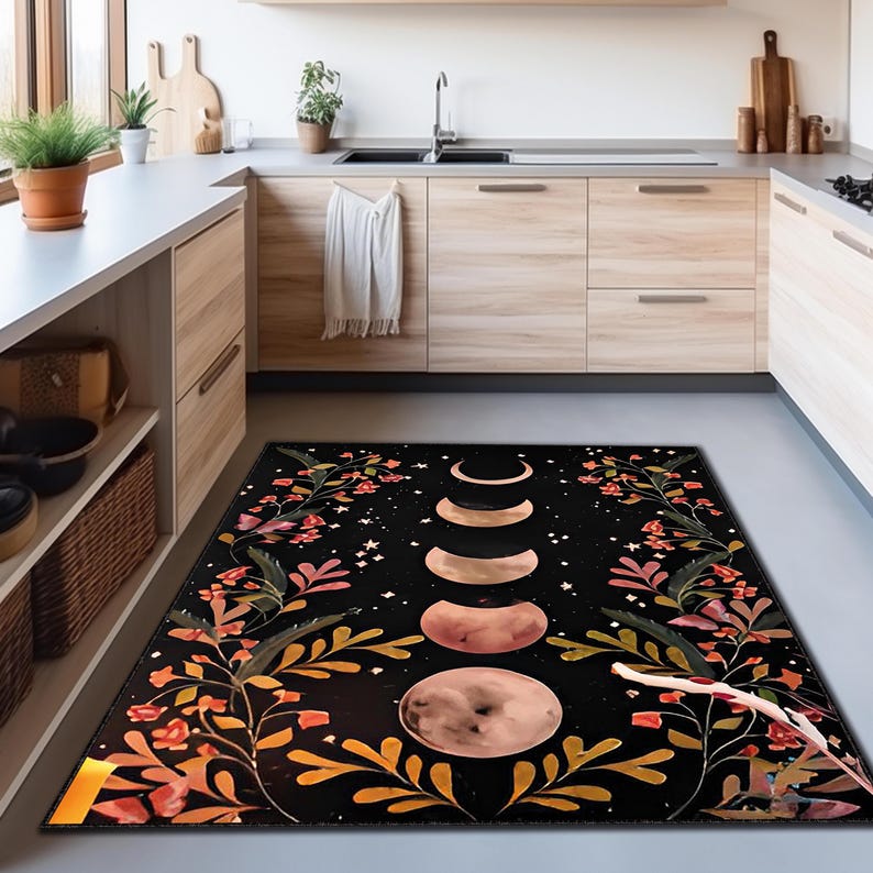 Moon Rug, Night Rug, Full Moon Rug, Moon Theme Rug, Moon Pattern Rug ...