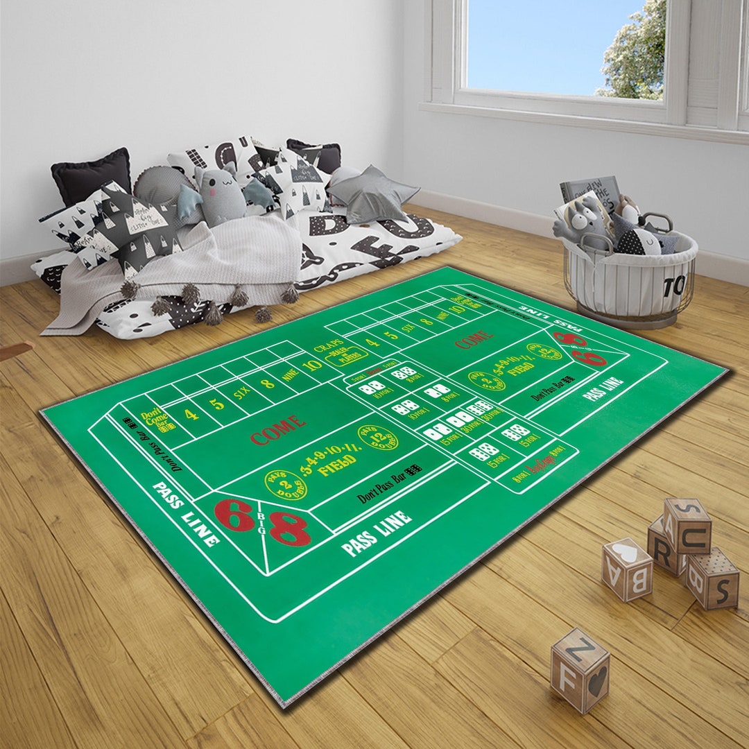 Roulette Casino Rug, Roulette Themed Rug, Poker Design Rug, Game Table ...