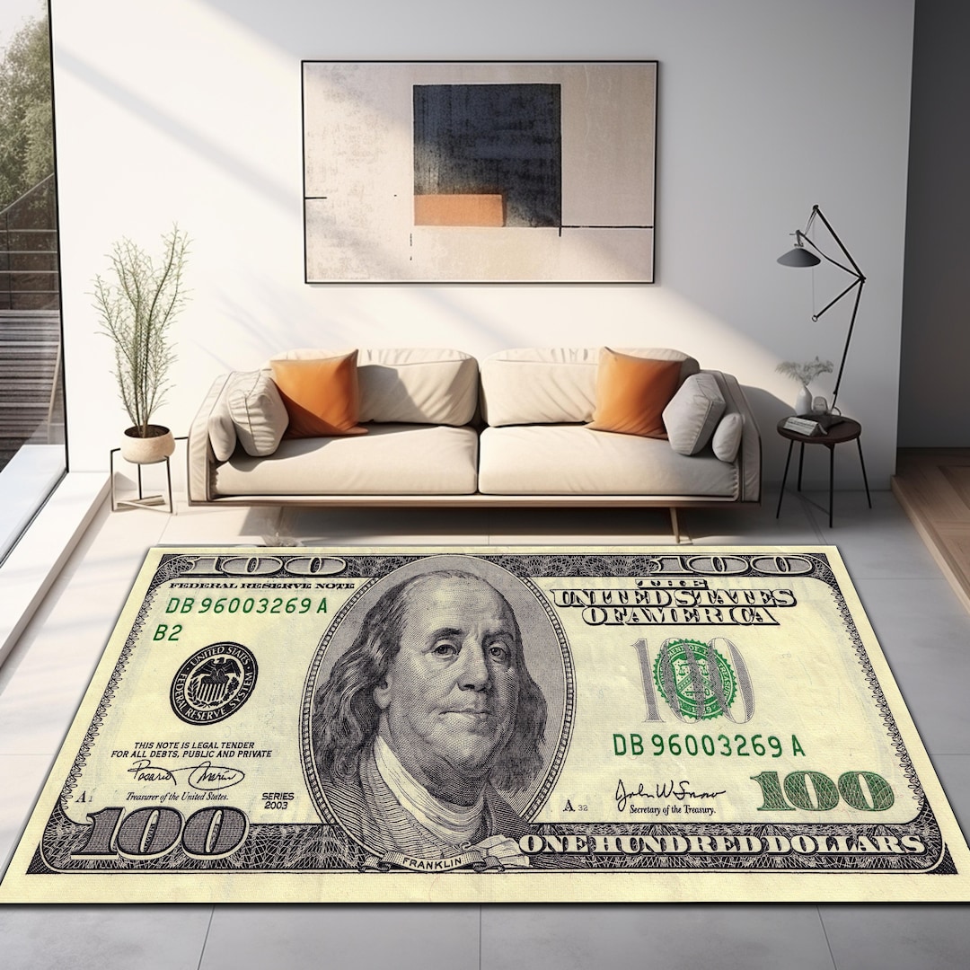 100 Dollar Bill Area Rug, Money Rug, Rich Rug, Dollar Rug, Cool Rug ...