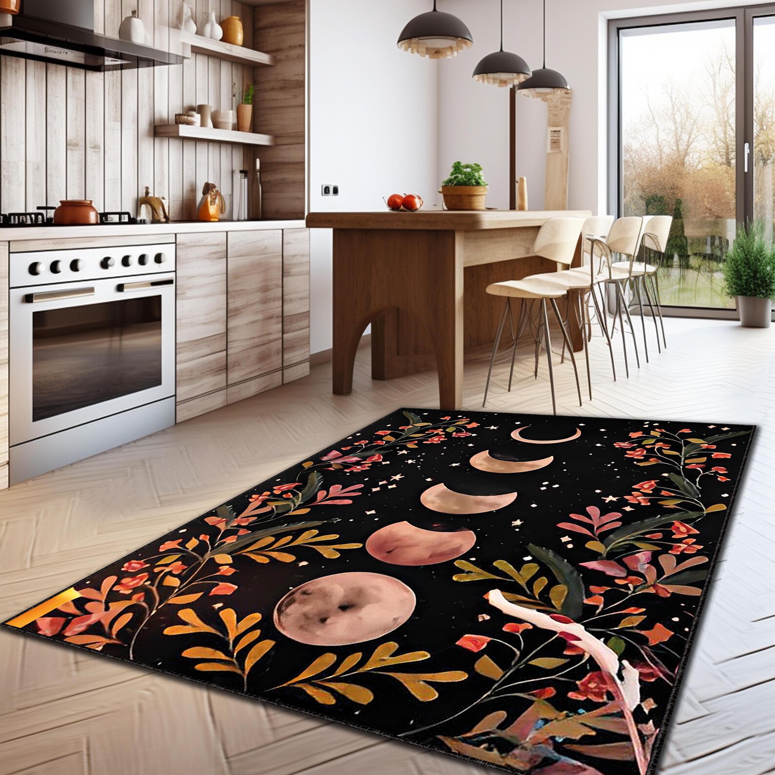 Moon Rug, Night Rug, Full Moon Rug, Moon Theme Rug, Moon Pattern Rug ...