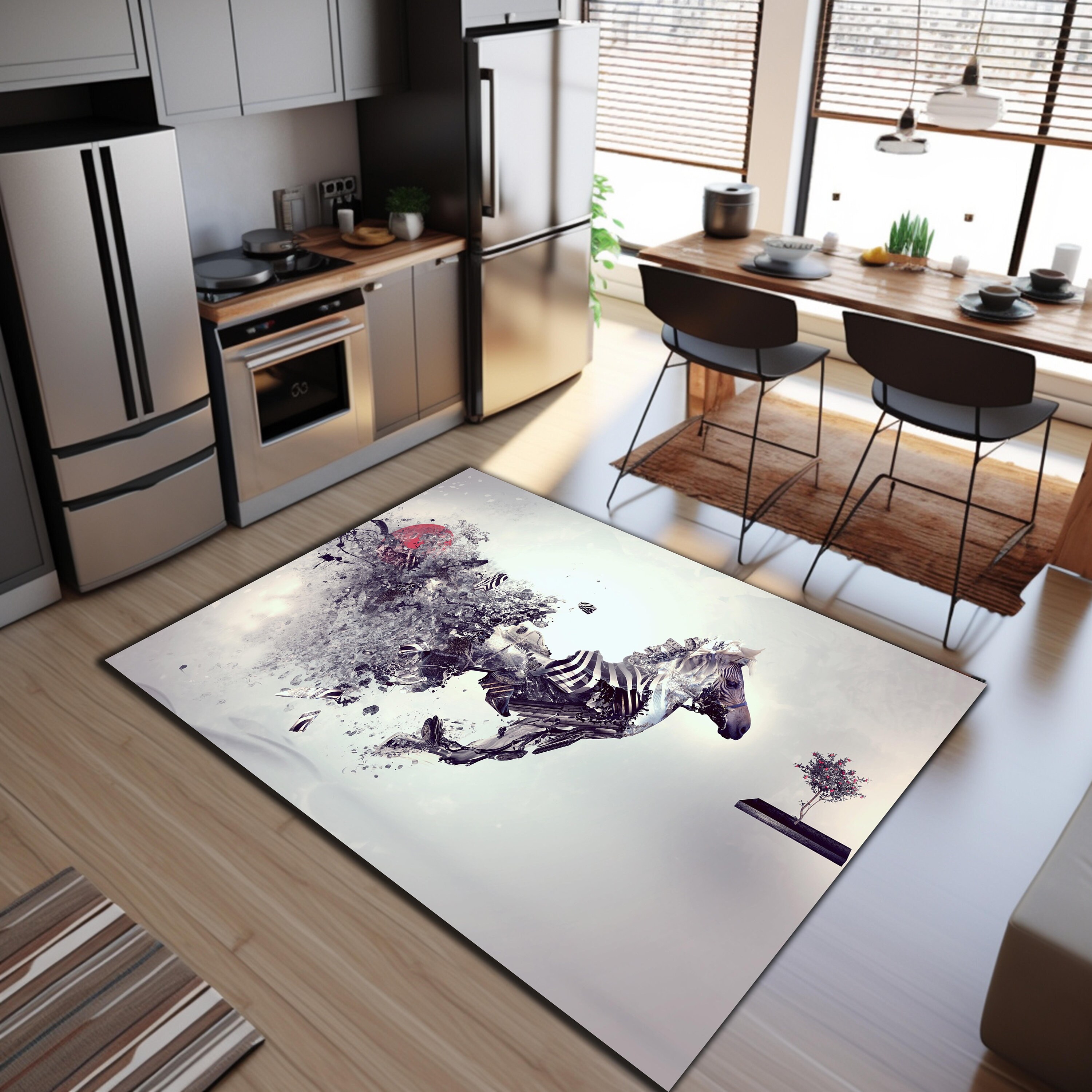 Horse Pattern Rug, Horse Rug, Animal Rug, Colorful Rug, Home Decor ...