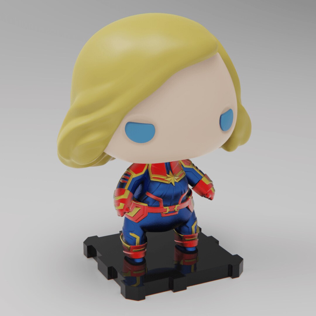 Captain Marvel Super Hero Chibi Figure Toy - Etsy