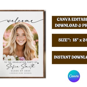 Graduation Party Welcome Sign Template, Photo Graduation Welcome Poster ...