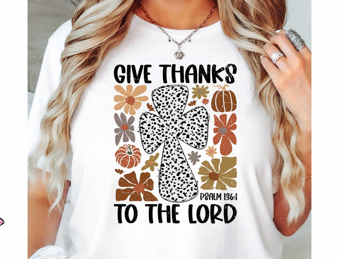 Give Thanks to the Lord Png, Boho Cross Png, Boho Pumpkin Season Png ...