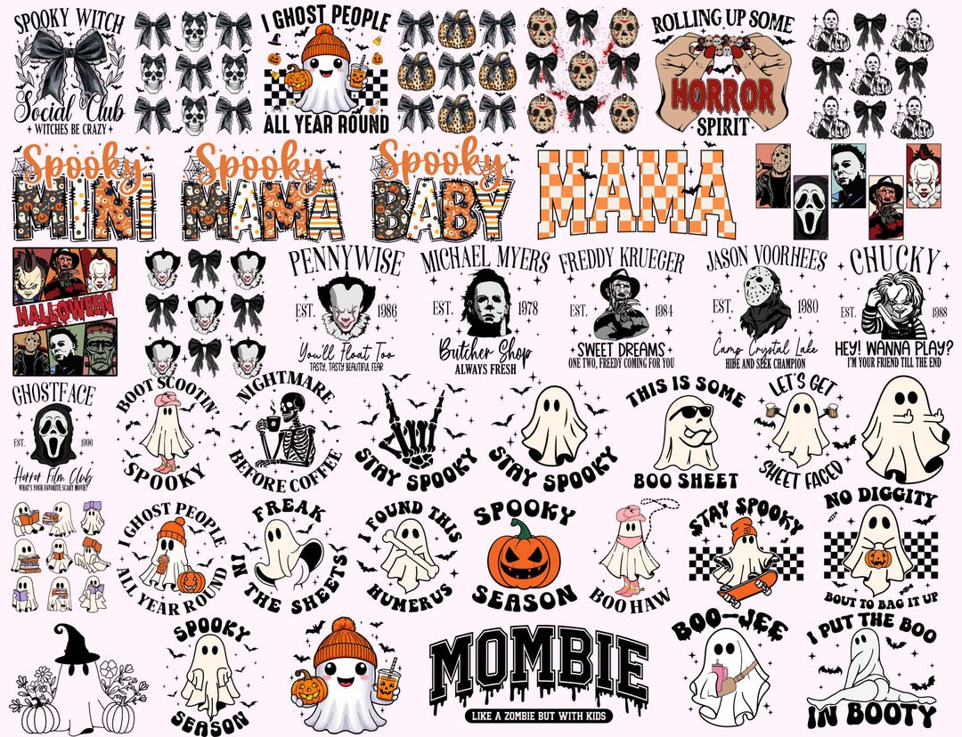40+ Retro Halloween Bundle PNG, Halloween Bundle, Halloween Png, Spooky ...