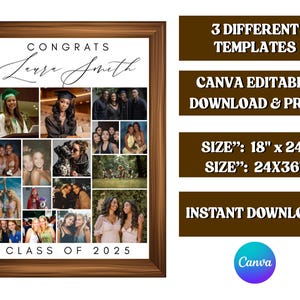 Class of 2025 Graduation Party Welcome Sign Canva Template, Senior ...