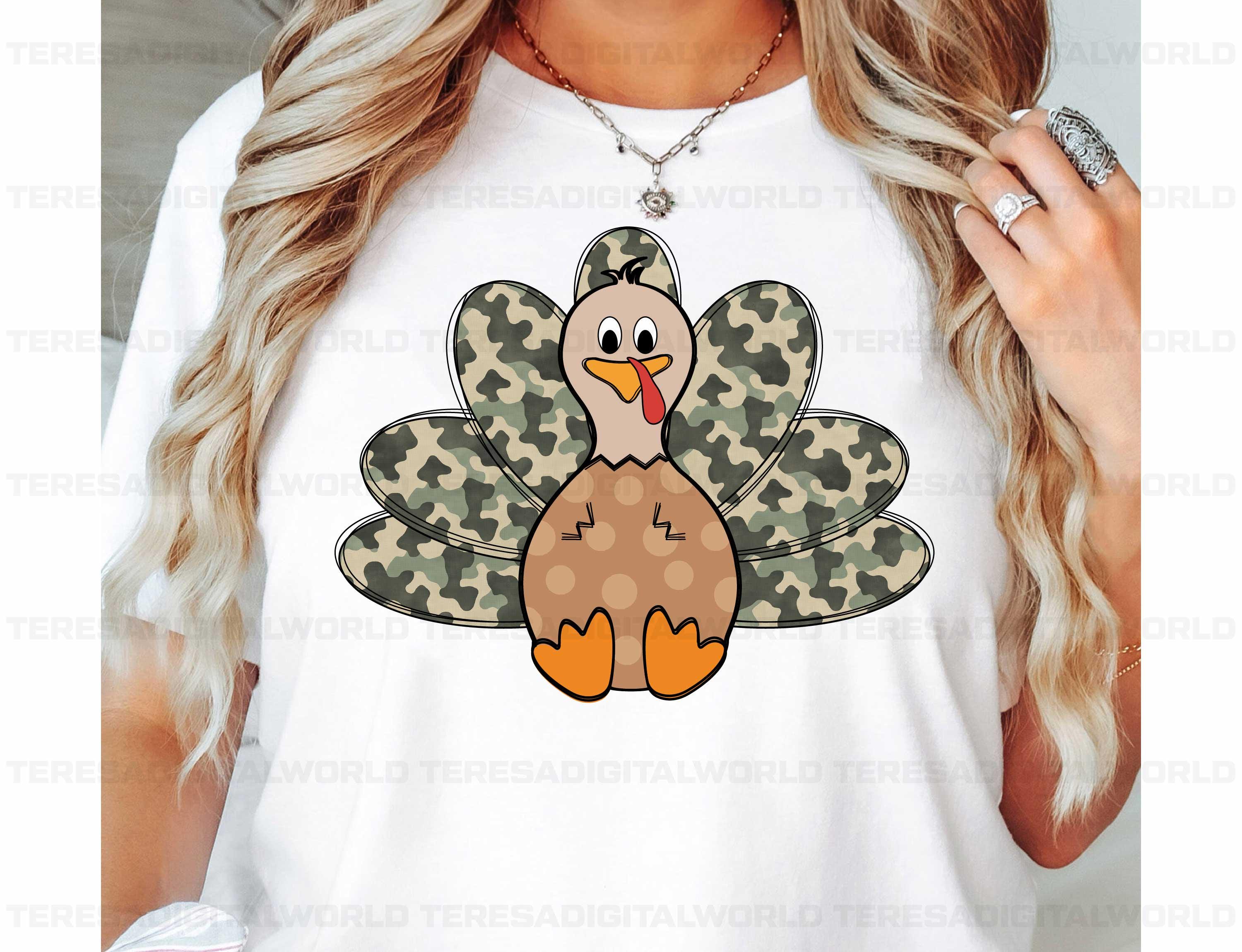 Camo Turkey PNG, Cute Thanksgiving Turkey Png Sublimation Dtf Print ...