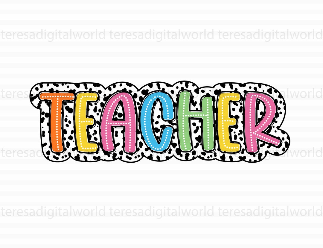 Teacher Dalmatian PNG, Retro Back to School PNG, Dalmatian Dots Png ...