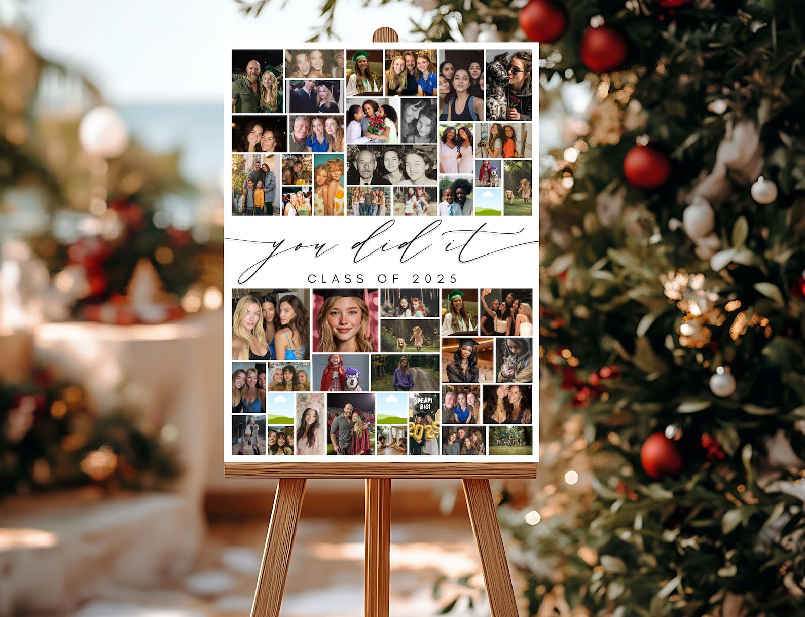 Graduation Photo Collage Template, Graduation Party Welcome Sign ...
