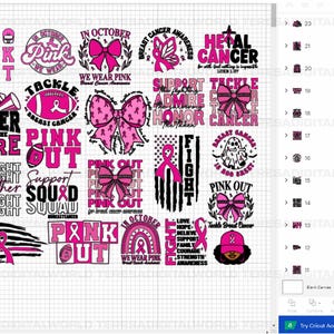 Breast Cancer SVG PNG Bundle, Pink Awareness, Tackle Breast Cancer ...