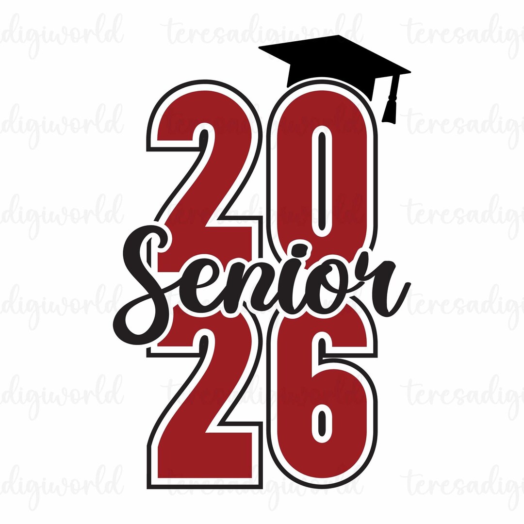 Senior 2026 Svg, Class of 2026 Svg, Graduation 2026 Svg Png, Red Senior ...