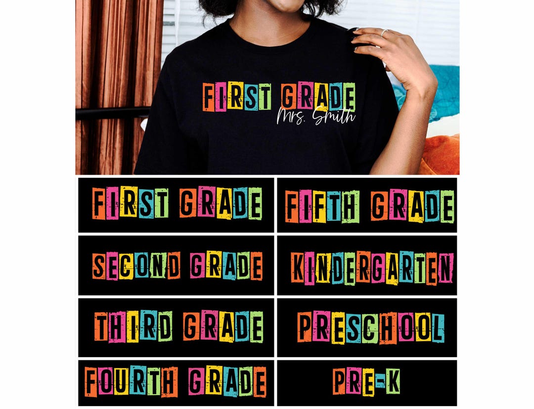 Retro Back to School PNG Bundle, Pencil Rainbow Png, Custom Teacher Png ...