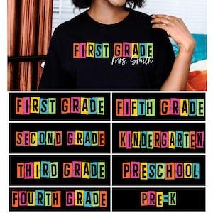 Retro Back to School PNG Bundle, Pencil Rainbow Png, Custom Teacher Png ...