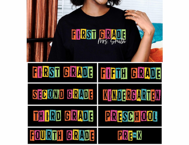Retro Back to School PNG Bundle, Pencil Rainbow Png, Custom Teacher Png ...