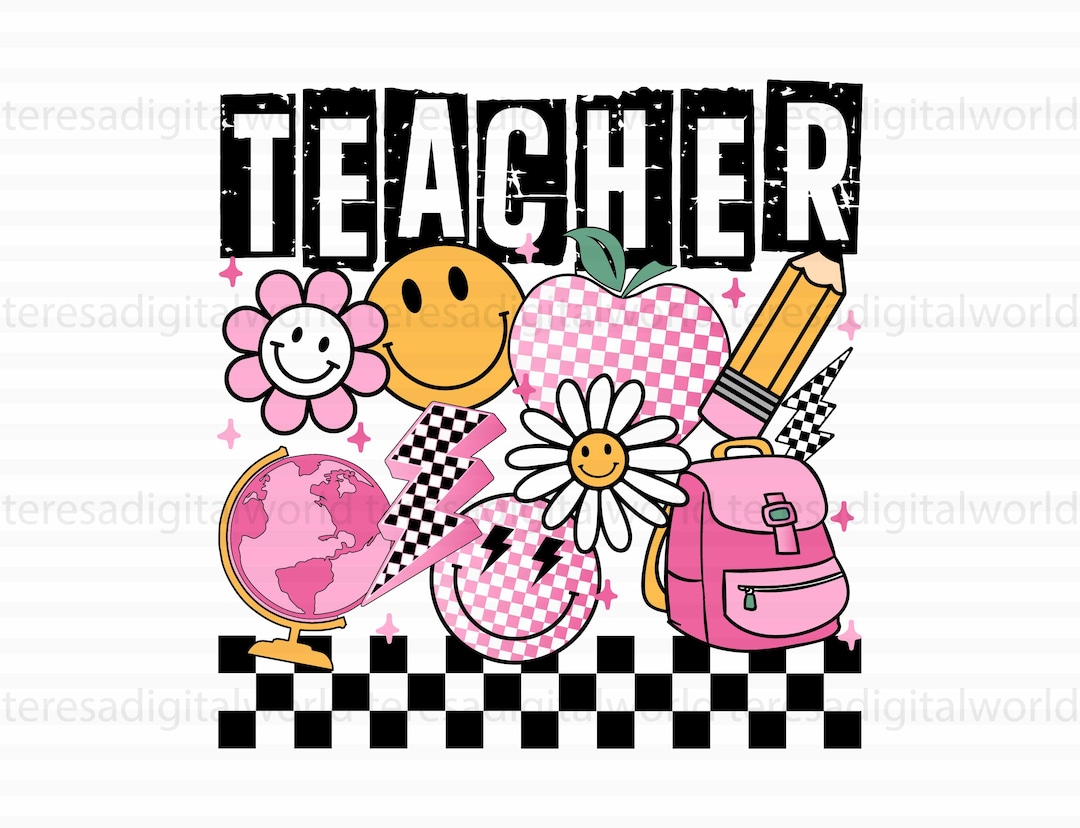 Teacher PNG, Retro Teacher Png Sublimation, Back to School Png, Teacher ...