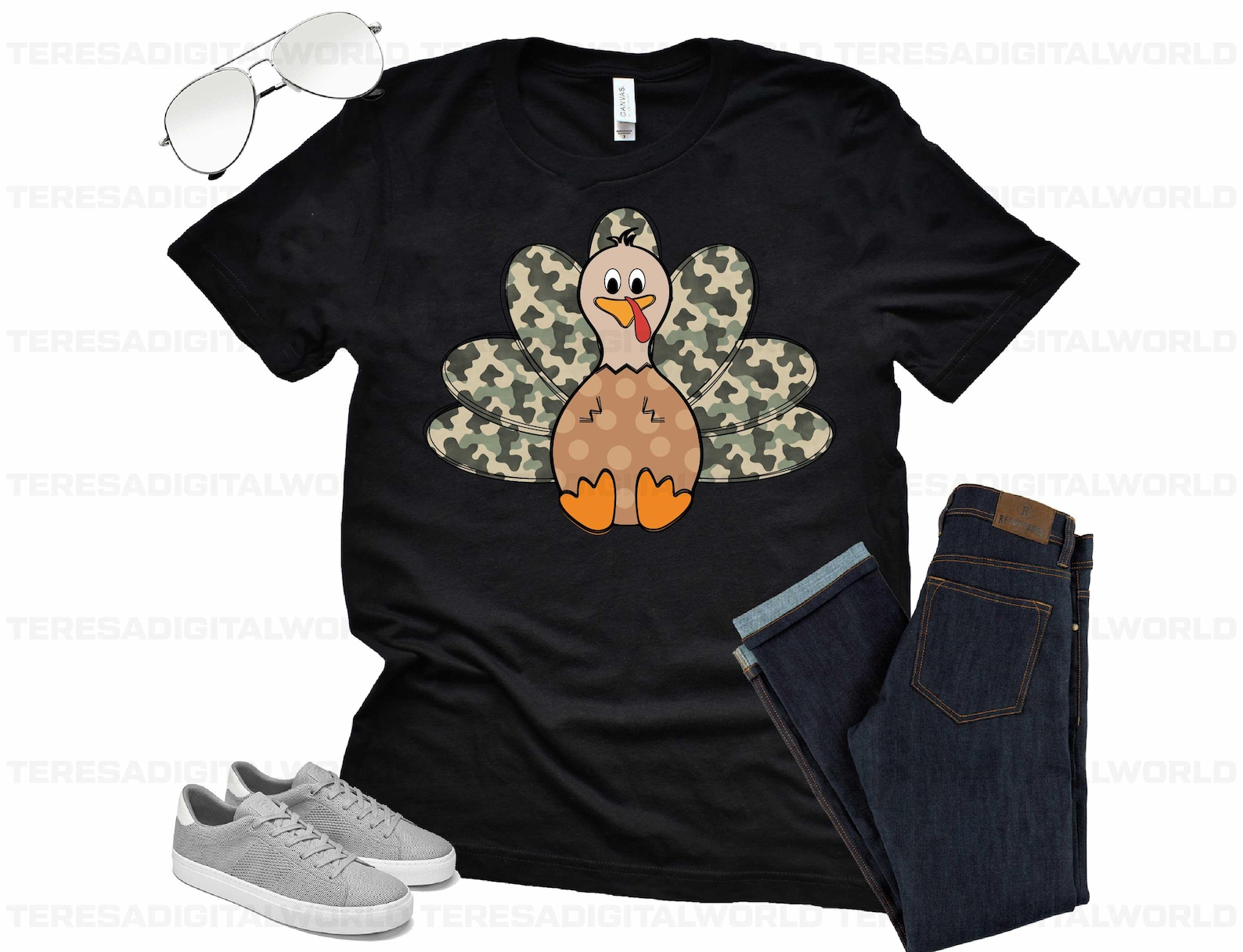 Camo Turkey PNG, Cute Thanksgiving Turkey Png Sublimation Dtf Print ...