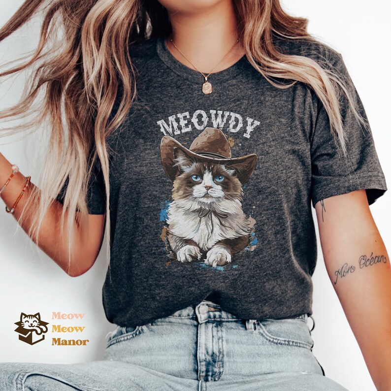 Howdy Meowdy Cowboy Ragdoll Cat T Shirt | Cute Ragdoll Cat Gift | Gift ...