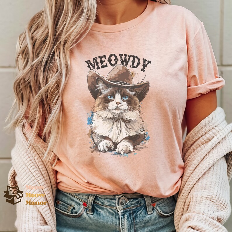 Howdy Meowdy Cowboy Ragdoll Cat T Shirt | Cute Ragdoll Cat Gift | Gift ...