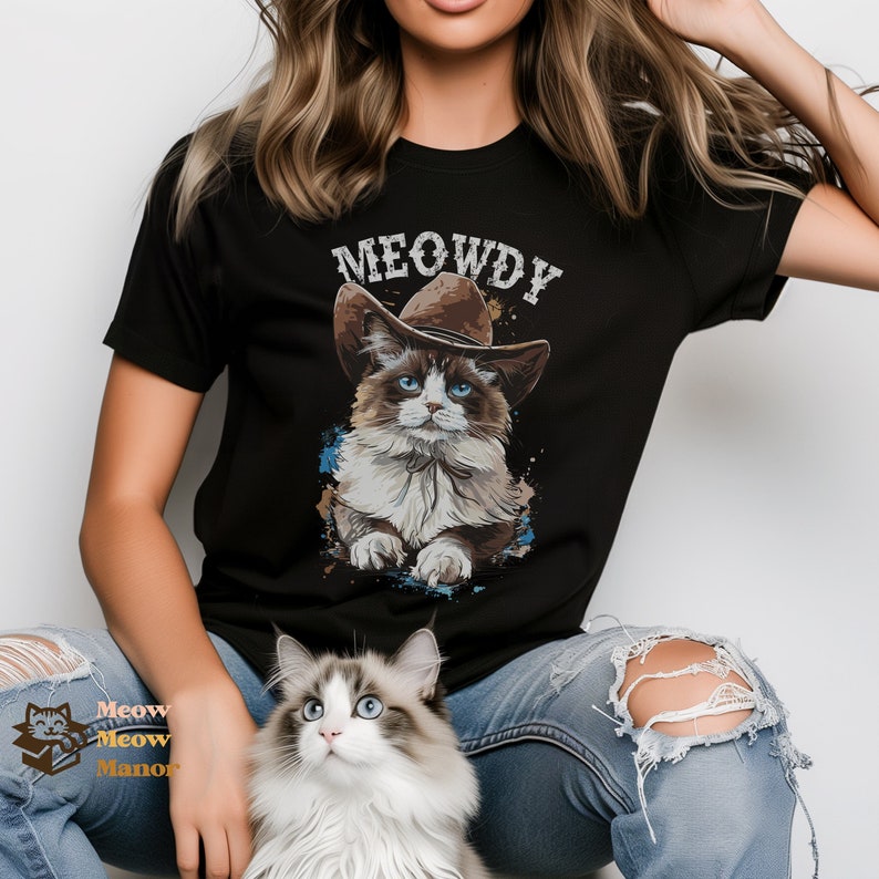 Howdy Meowdy Cowboy Ragdoll Cat T Shirt | Cute Ragdoll Cat Gift | Gift ...