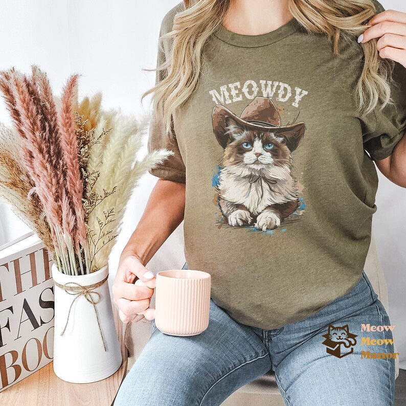 Howdy Meowdy Cowboy Ragdoll Cat T Shirt | Cute Ragdoll Cat Gift | Gift ...