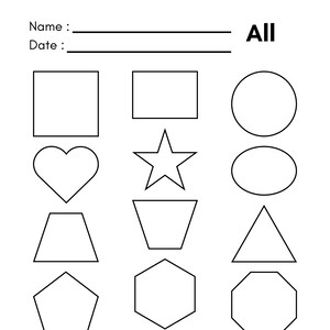 15 Shapes Tracing Sheets for Kids: Learn & Practice With 16 Fun ...