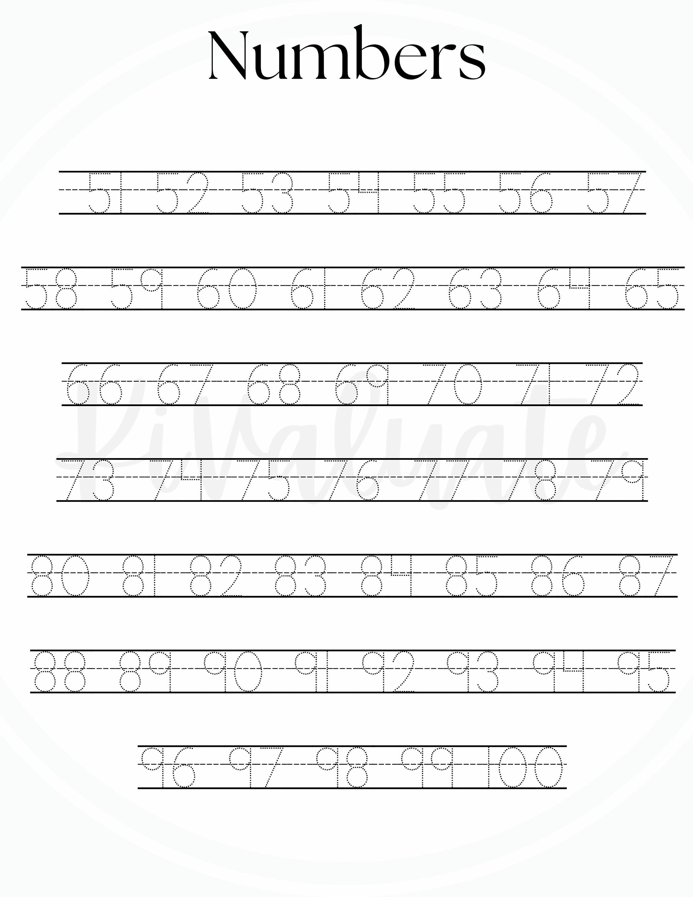 220+ Page Number Tracing Bundle | Numbers Worksheets 1-100 | Pre K ...