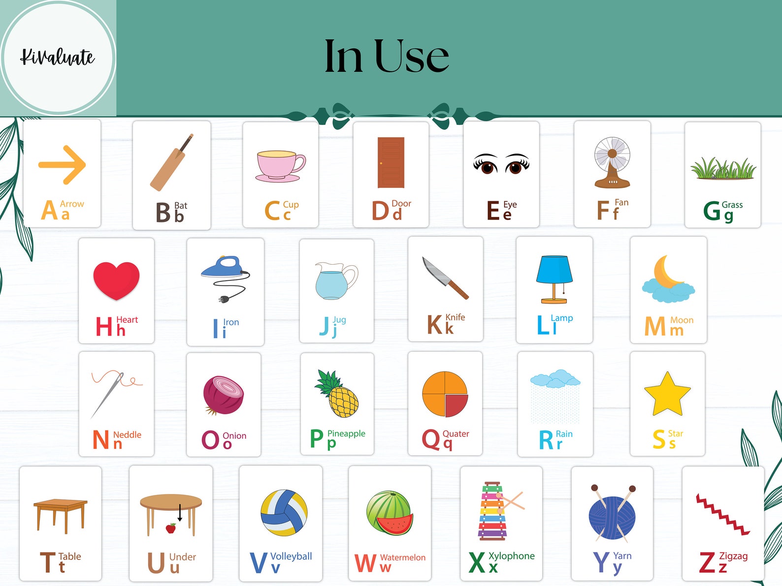 26 Alphabets Cards, ABC Flashcards Set, Alphabet Cue Pack, Digital ...