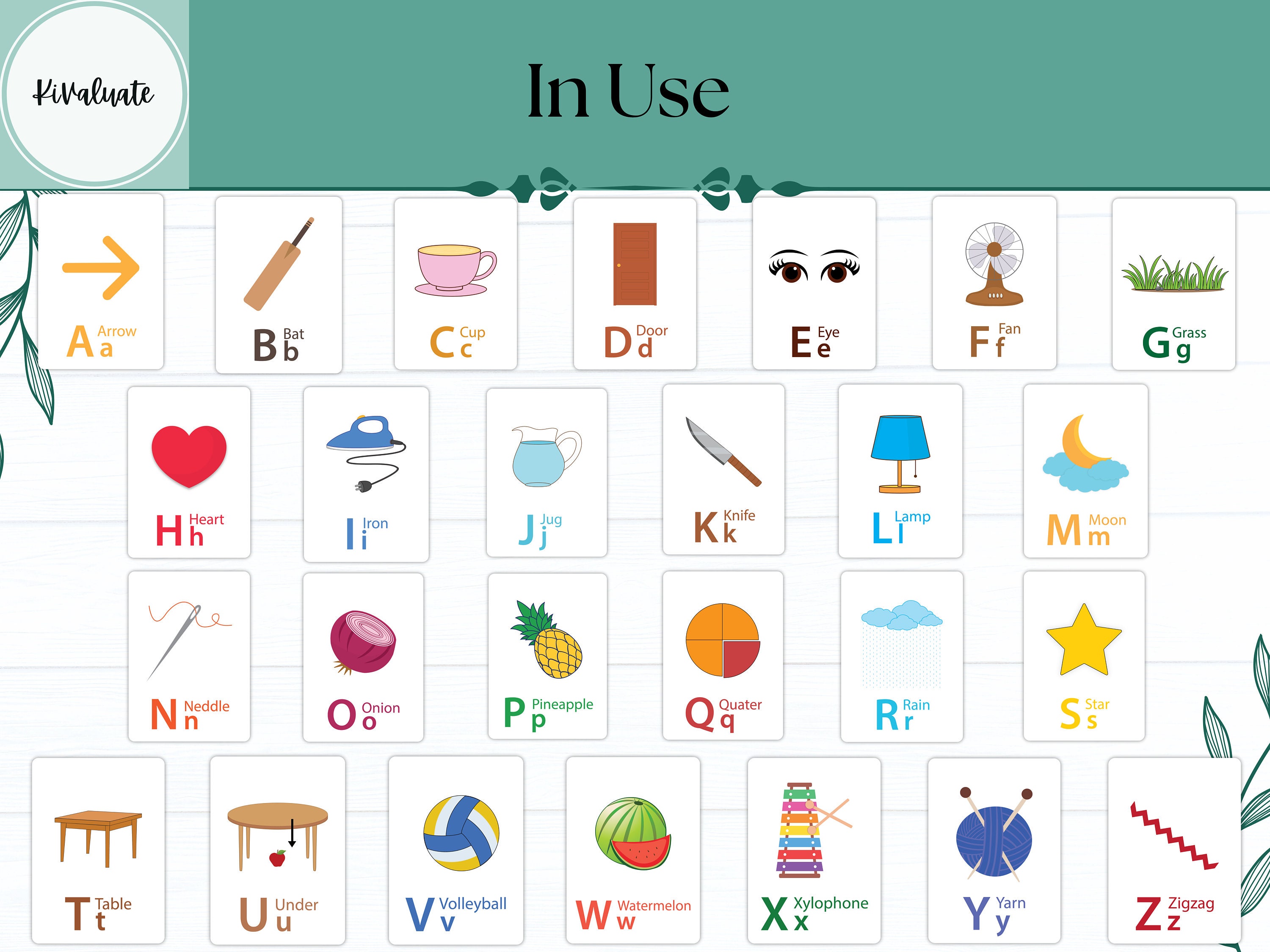 26 Alphabets Cards, ABC Flashcards Set, Alphabet Cue Pack, Digital ...