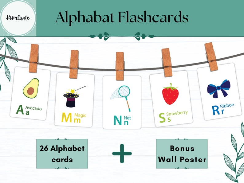 ABC Learning Cue, Digital Flash Cards Set, Early Literacy, Educational ...