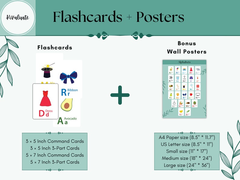 ABC Learning Cue, Digital Flash Cards Set, Early Literacy, Educational ...