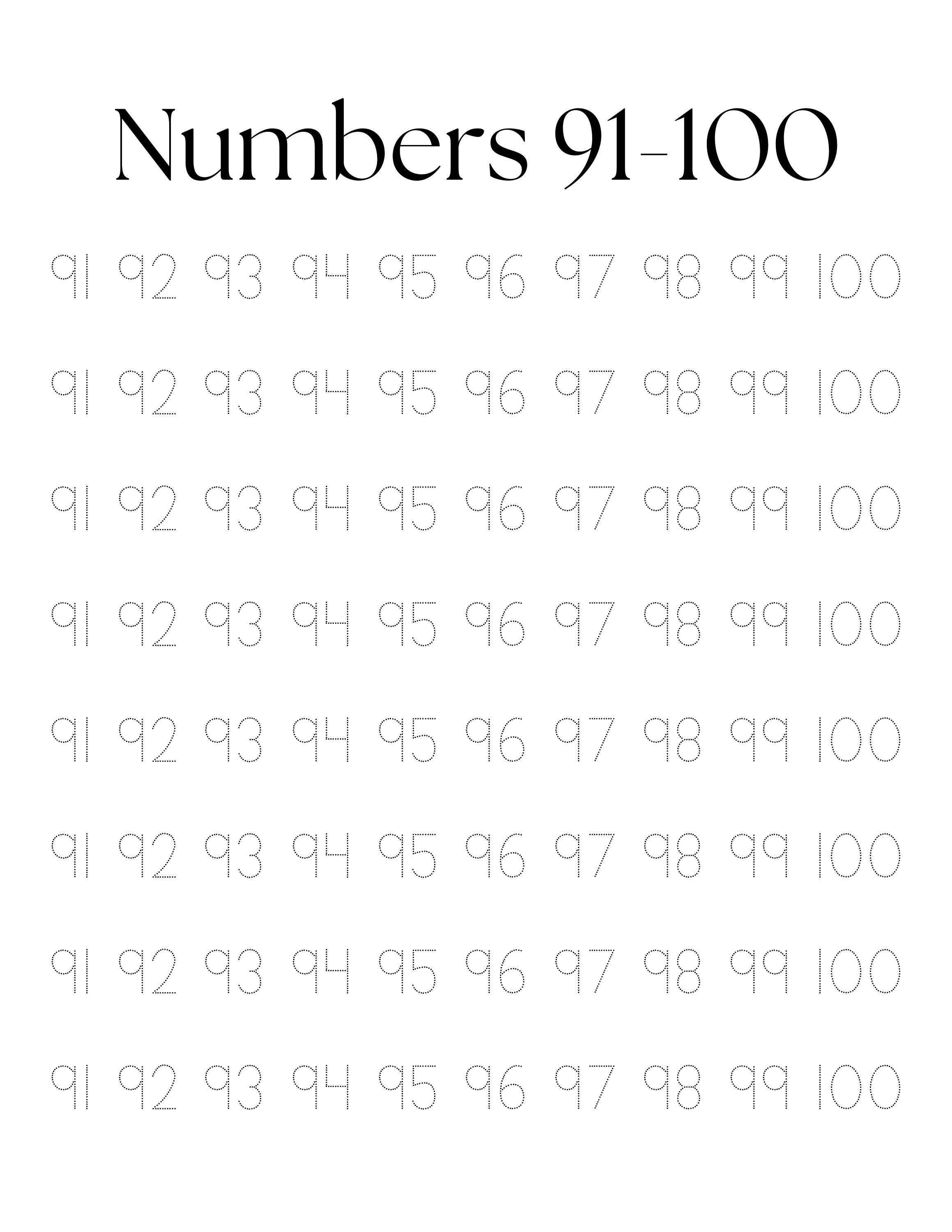 Numbers Tracing Sheets 1-100, Lined & Unlined, Plus Bonus Alphabet ...
