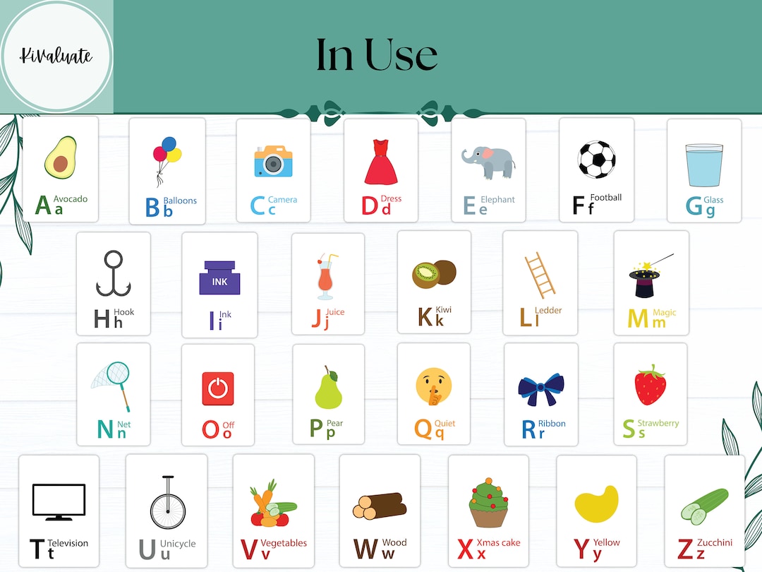 ABC Learning Cue, Digital Flash Cards Set, Early Literacy, Educational ...