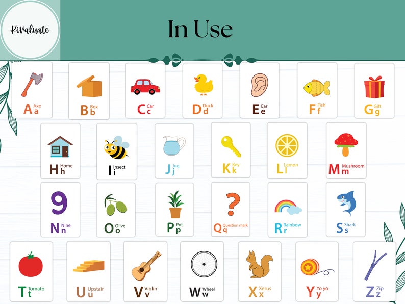 Digital Learning Cards, 26 Alphabets Cards, ABC Flashcards Set, Digital ...