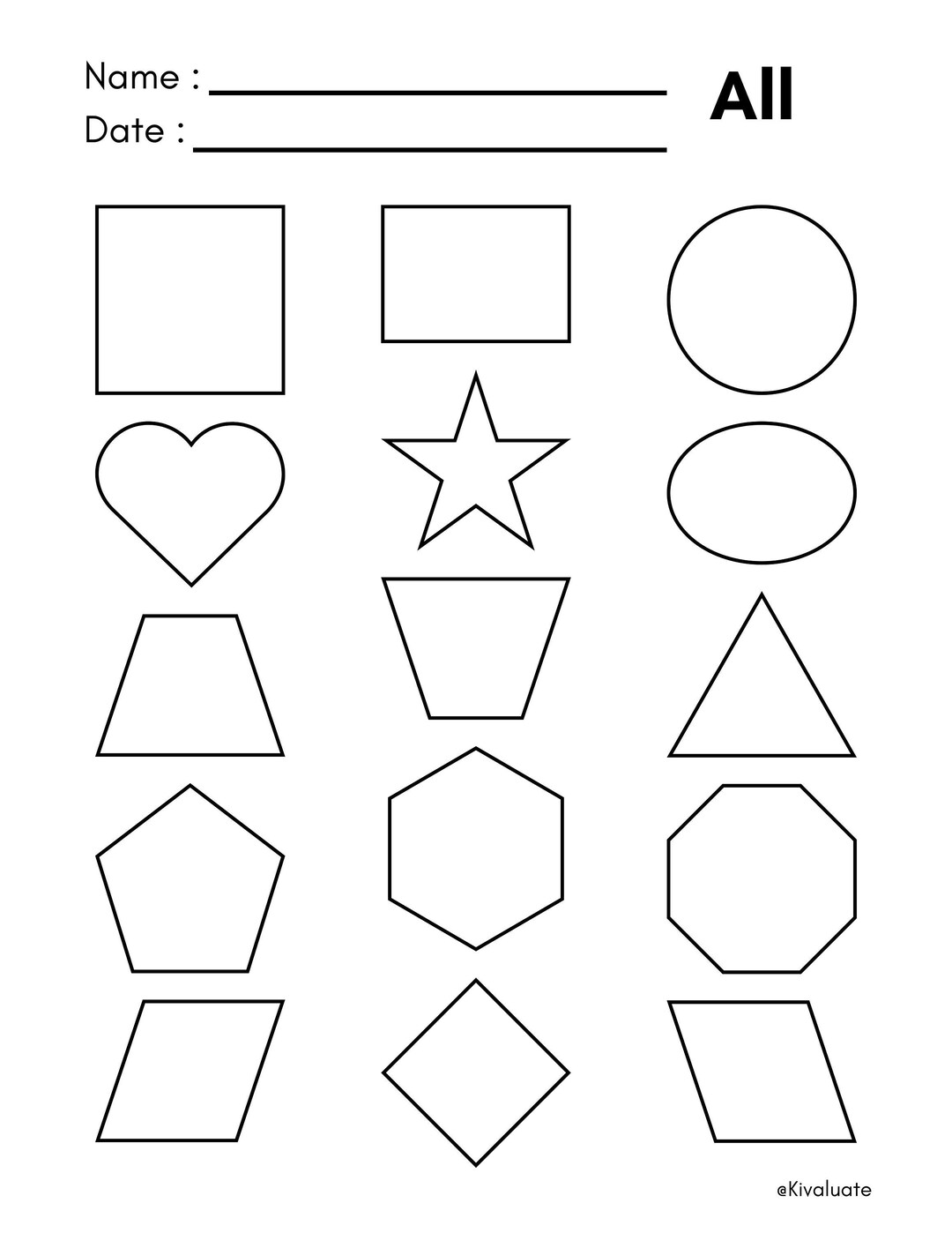 15 Shapes Tracing Sheets for Kids: Learn & Practice With 16 Fun ...