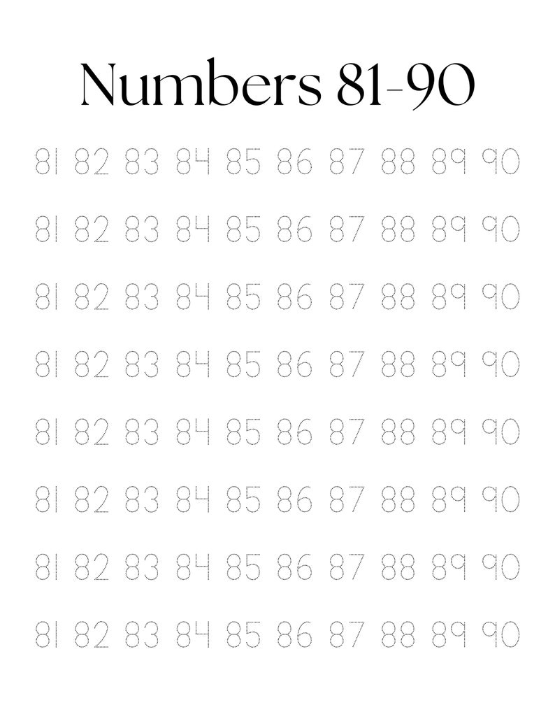 Numbers Tracing Sheets 1-100, Lined & Unlined, Plus Bonus Alphabet ...