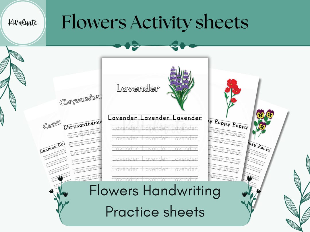 Flowers Handwriting Tracing Worksheets | Printable Tracing Sheets for ...