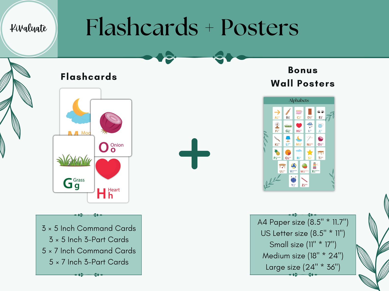 26 Alphabets Cards, ABC Flashcards Set, Alphabet Cue Pack, Digital ...