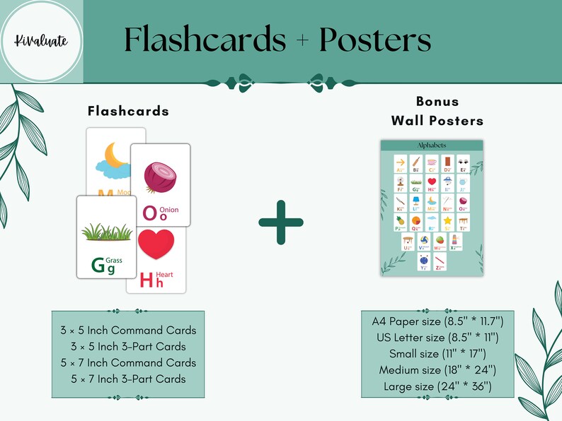 26 Alphabets Cards, ABC Flashcards Set, Alphabet Cue Pack, Digital ...