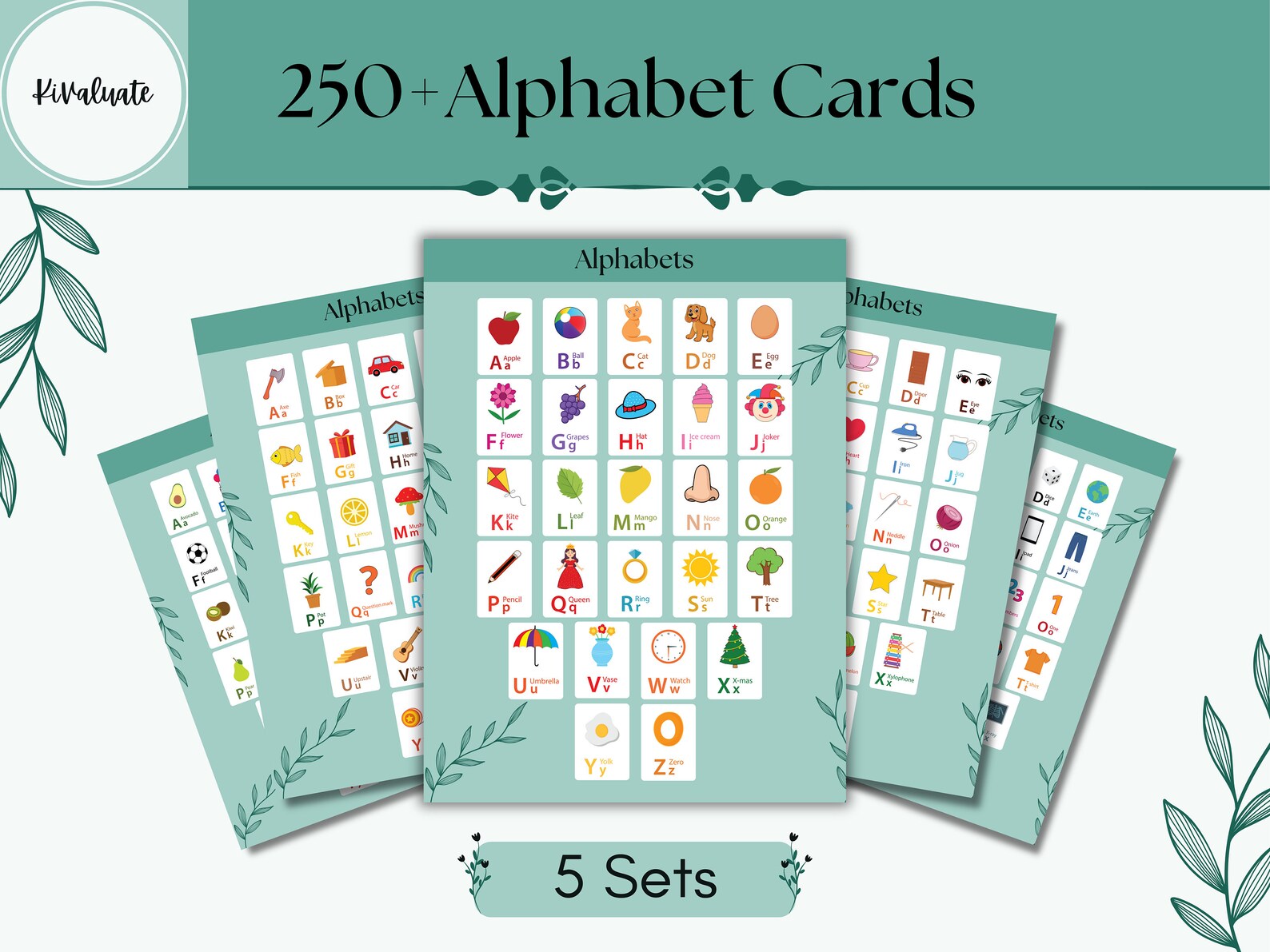 Alphabet Card Bundle - Montessori ABC Cards Bundle, 3-part Memory ...