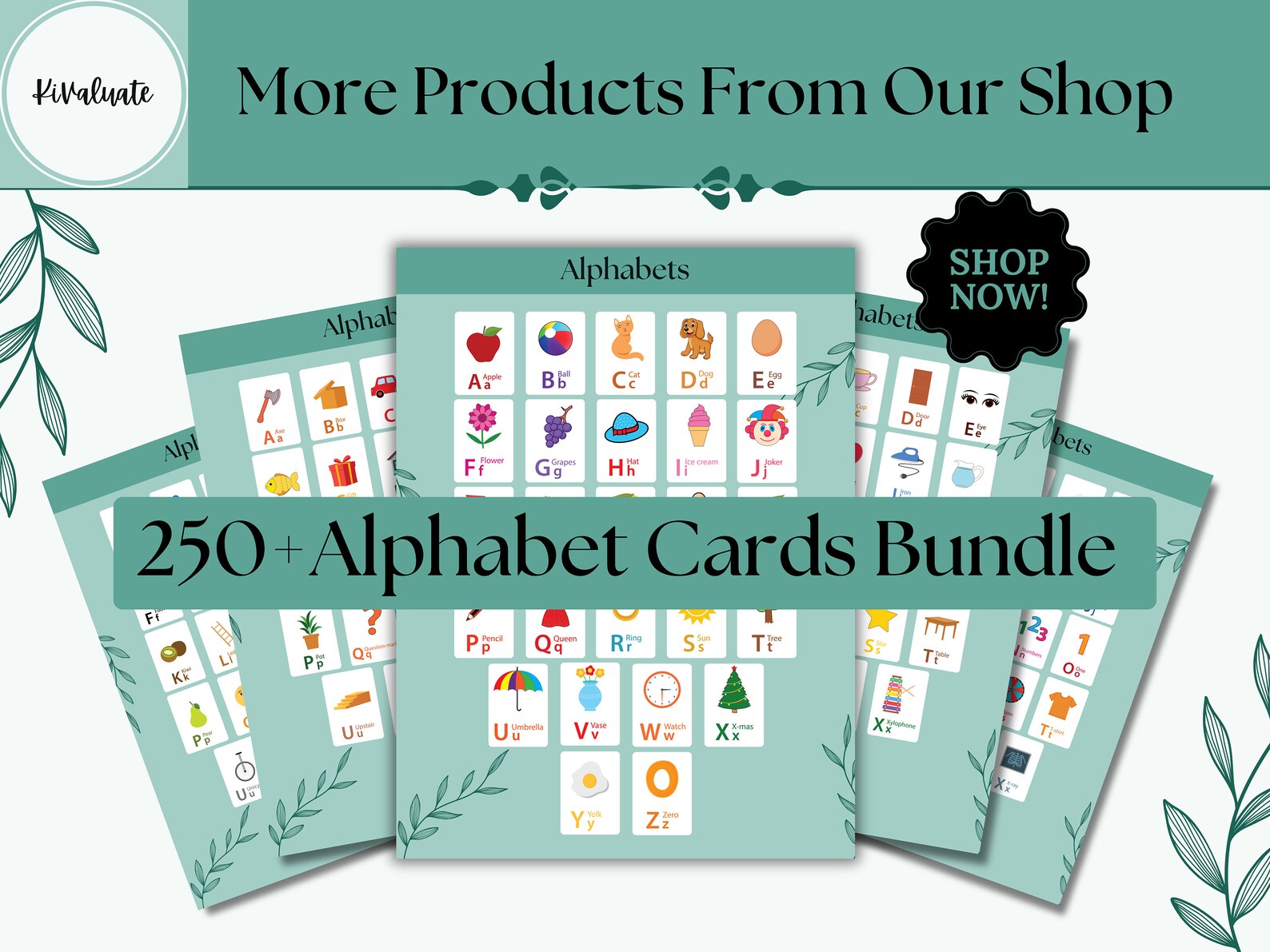 26 Alphabets Cards, ABC Flashcards Set, Alphabet Cue Pack, Digital ...