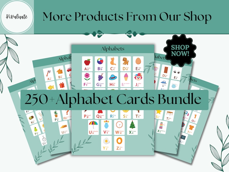 26 Alphabets Cards, ABC Flashcards Set, Alphabet Cue Pack, Digital ...