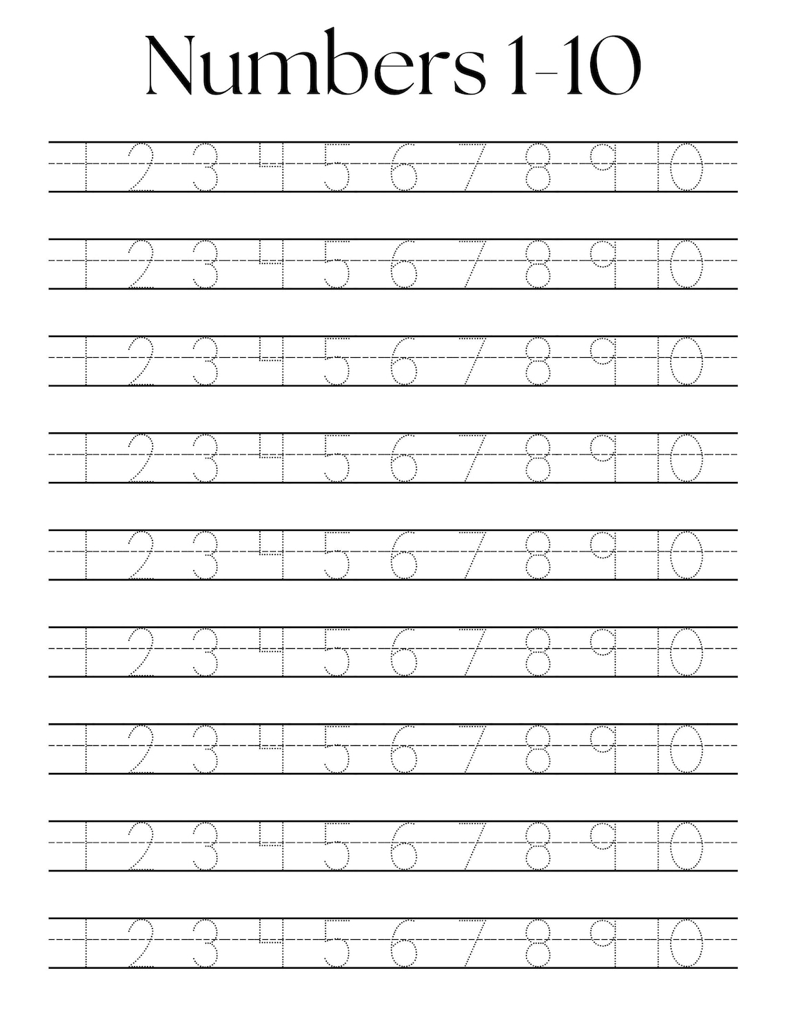 Numbers Tracing Sheets 1-100, Lined & Unlined, Plus Bonus Alphabet ...
