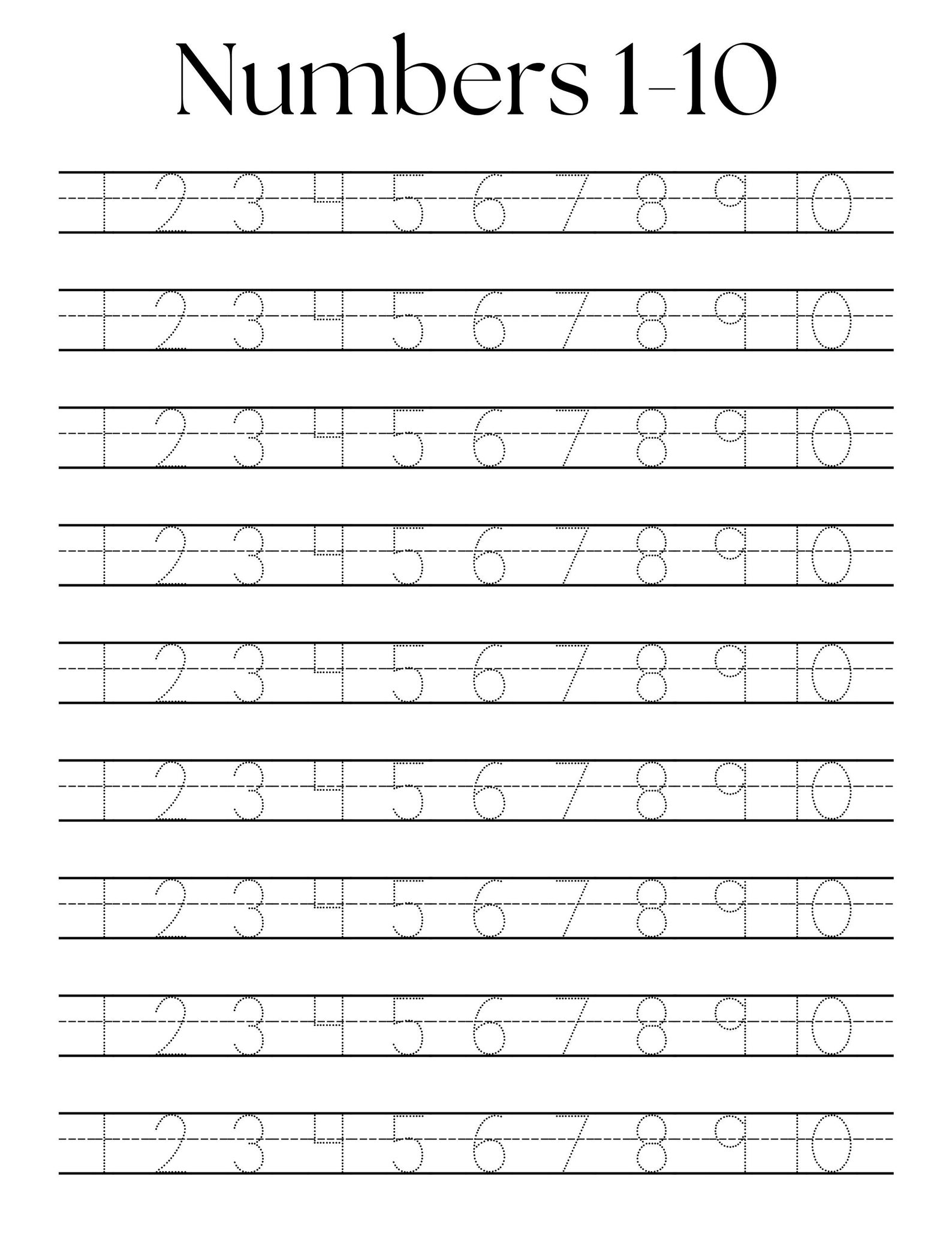 Numbers Tracing Sheets 1-100, Lined & Unlined, Plus Bonus Alphabet ...