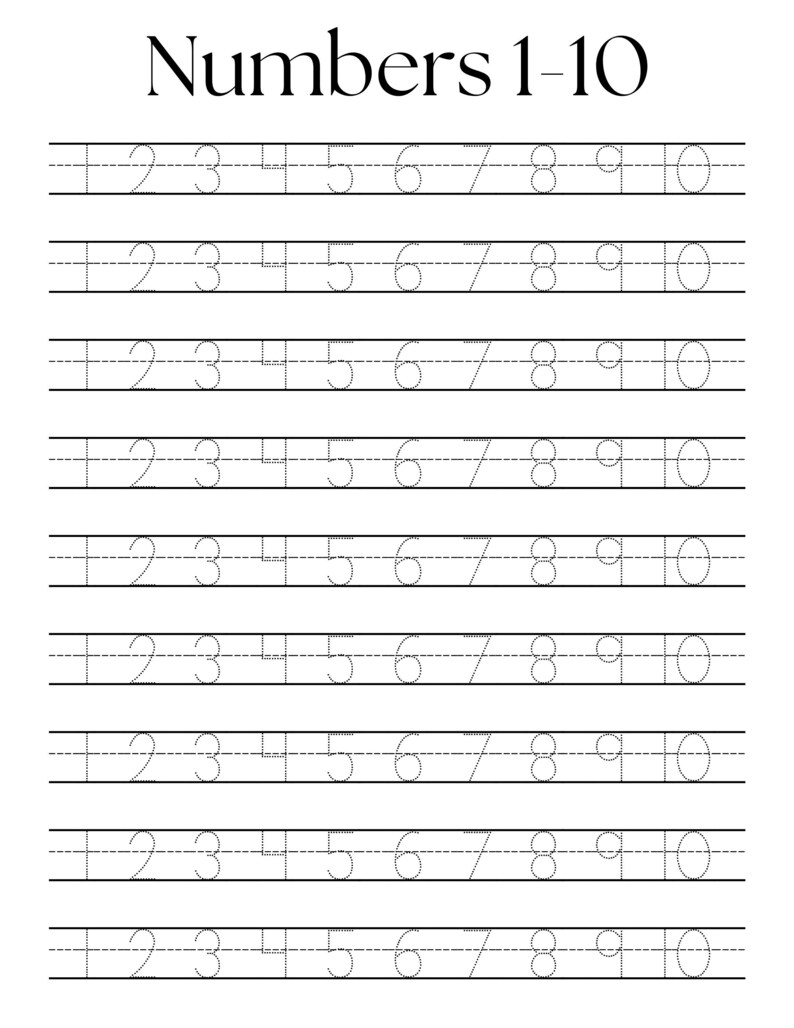 Numbers Tracing Sheets 1-100, Lined & Unlined, Plus Bonus Alphabet ...
