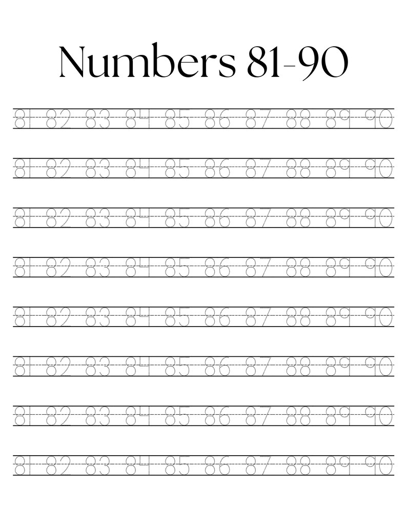 Numbers Tracing Sheets 1-100, Lined & Unlined, Plus Bonus Alphabet ...