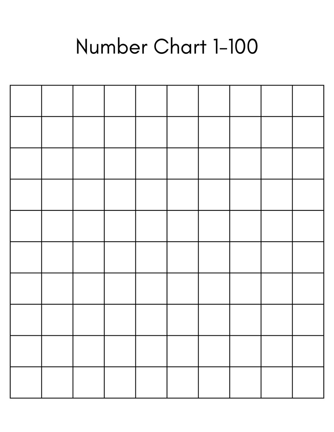 1-100 Number Chart for Kids, Tracing & Practice Sheets, 3 Sheets Set ...